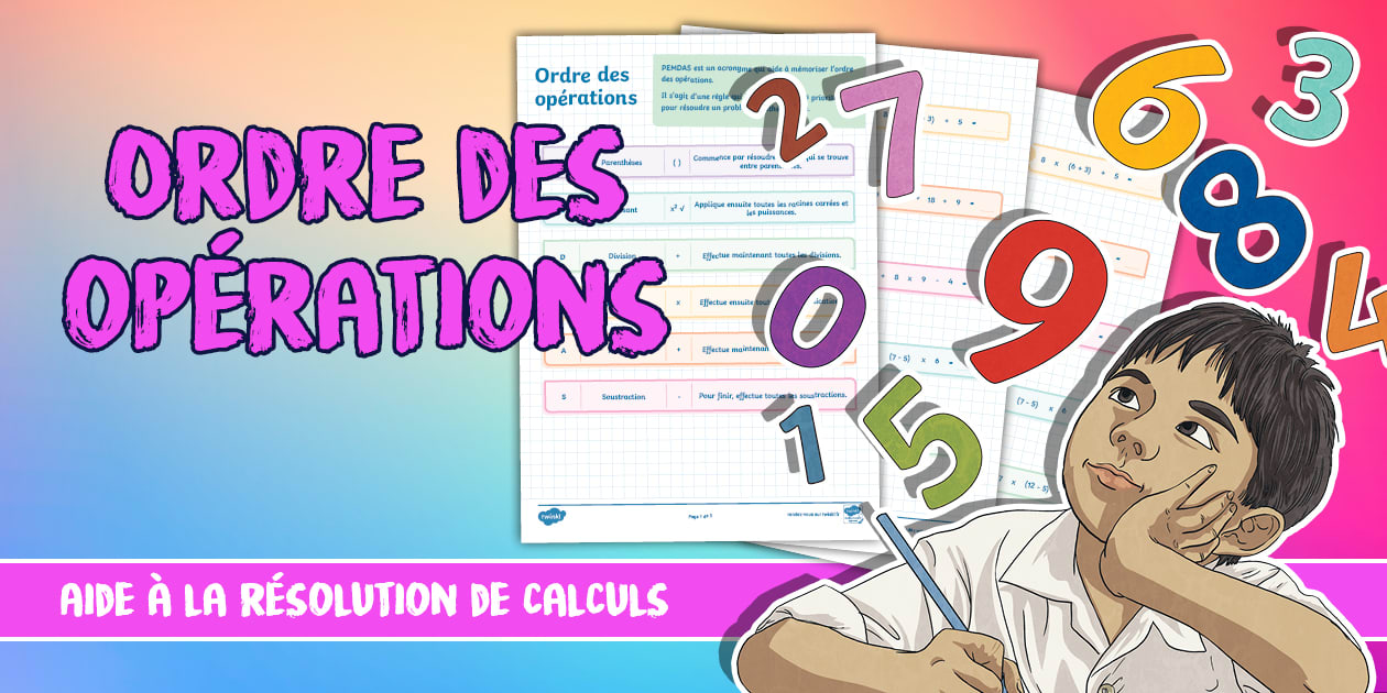 PEMDAS - Ordre des opérations - Twinkl Mathématiques