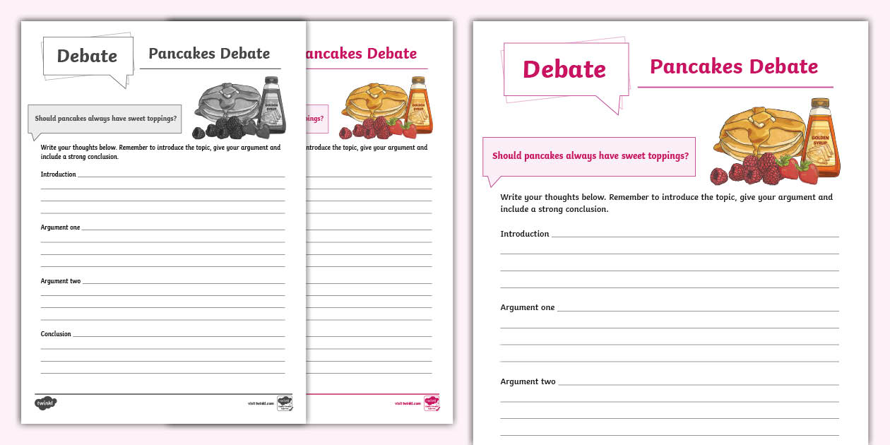 Pancake Debate Writing Frame - Twinkl English (Teacher-Made)