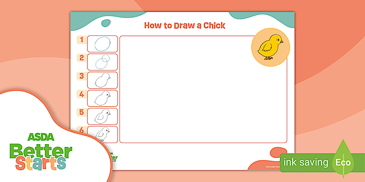 FREE! - ASDA Better Starts: How to Draw a Chick - Twinkl