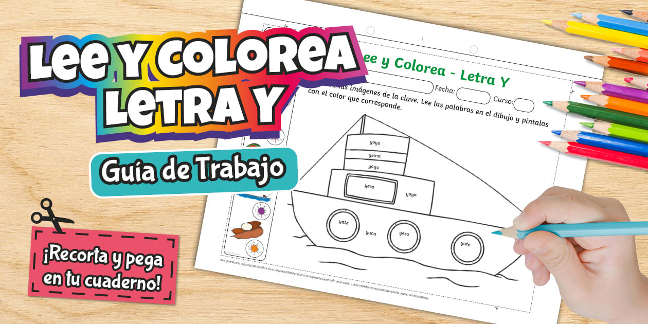 Guía de Trabajo: Lee y Colorea - Letra Y