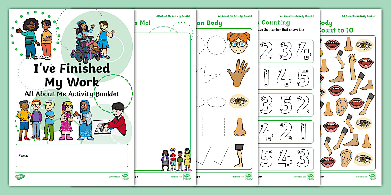 I've Finished My Work- All About Me Activity Booklet FS