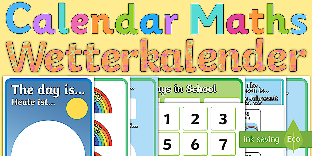 Ready-Made Calendar Maths Display Pack English/German