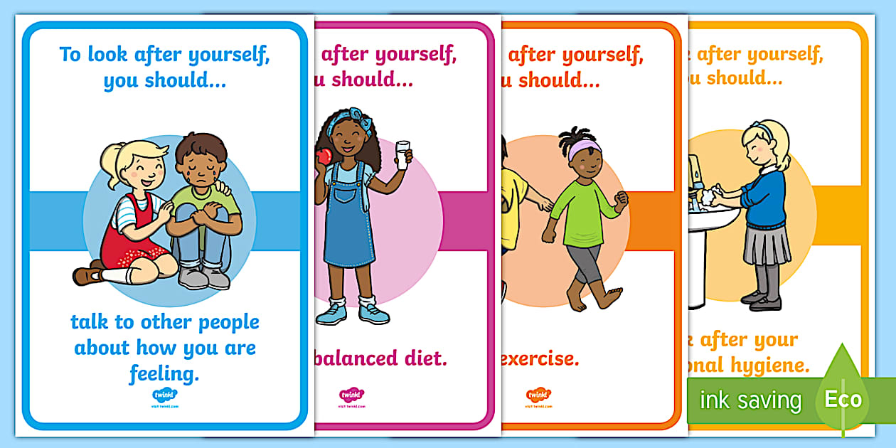 Cursive All About Me - Looking after Yourself Display Posters
