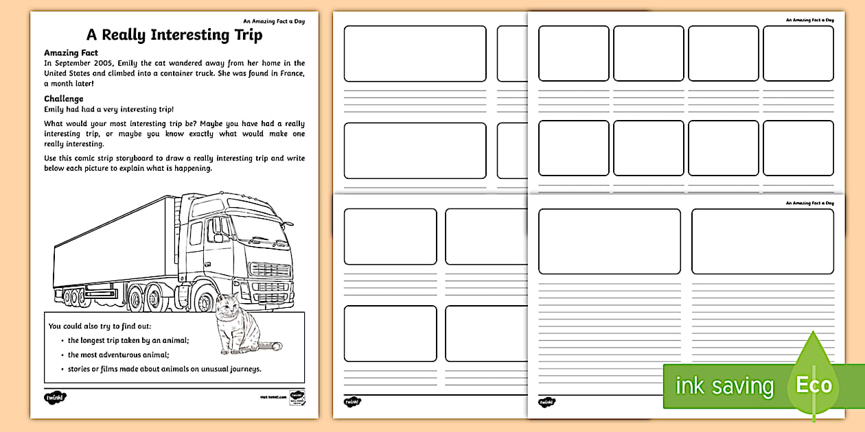 A Really Interesting Trip Worksheet / Worksheet - Twinkl