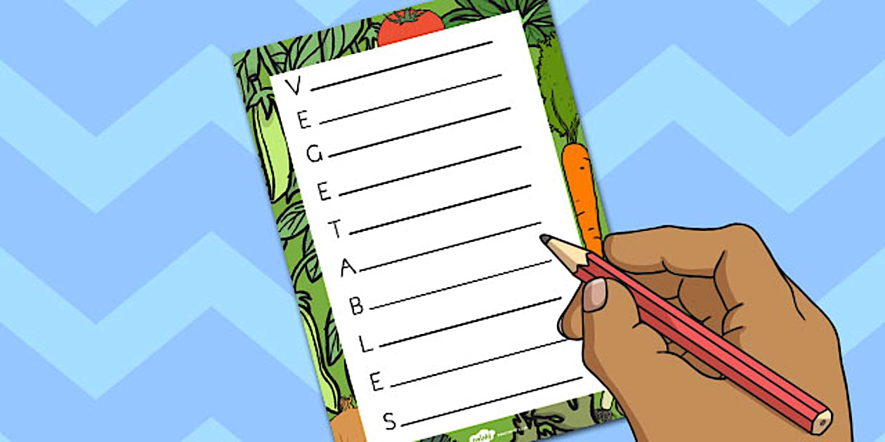 Editable Grow your Own Vegetables Acrostic Poem - Twinkl
