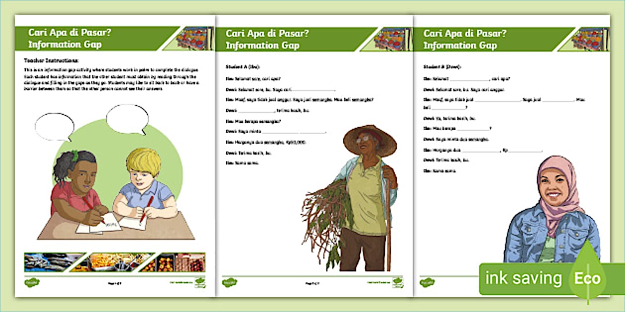Cari Apa di Pasar? Information Gap Activity