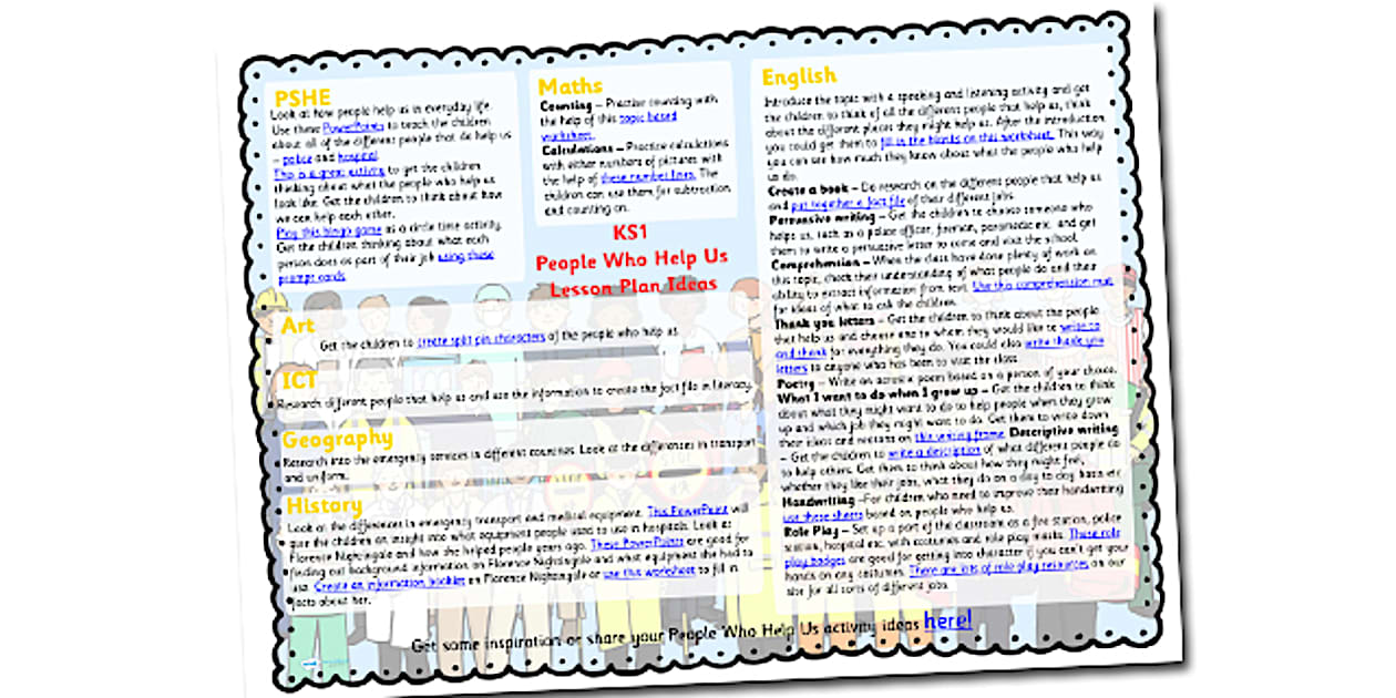 People Who Help Us Lesson Plan Ideas KS1