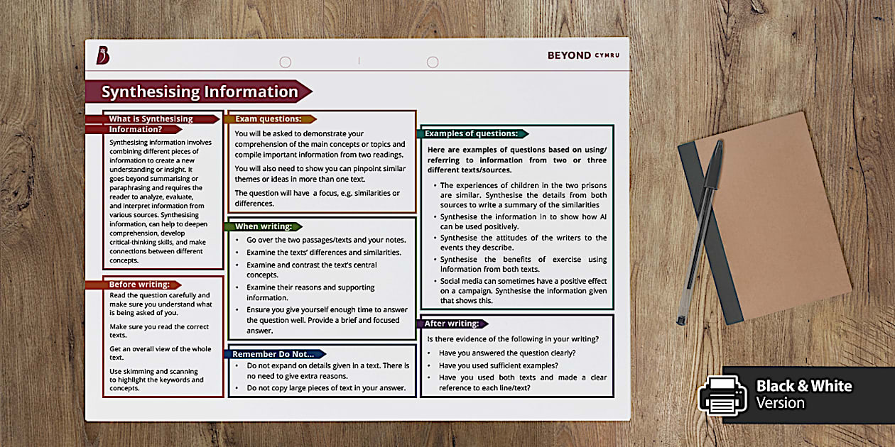 Language Activity Mat: Synthesising Information - Twinkl