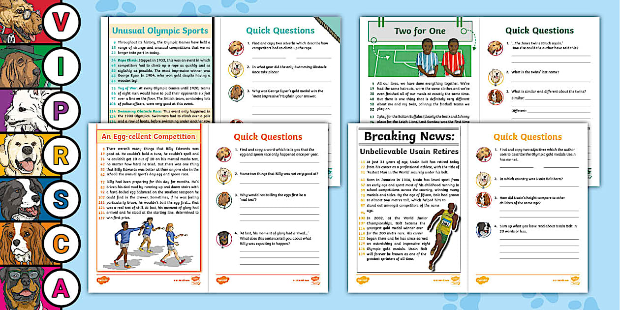 LKS2 60-Second Reads: Sports Activity Pack (teacher made)