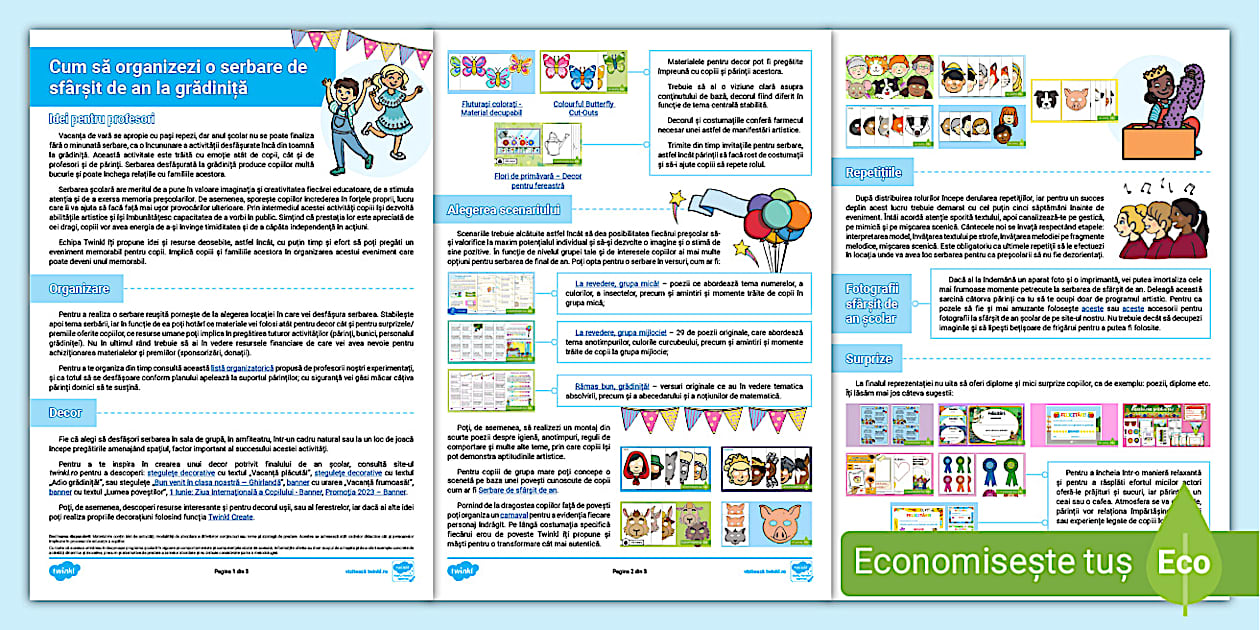 FREE! - Serbare grădiniță | Material gratuit | Twinkl România