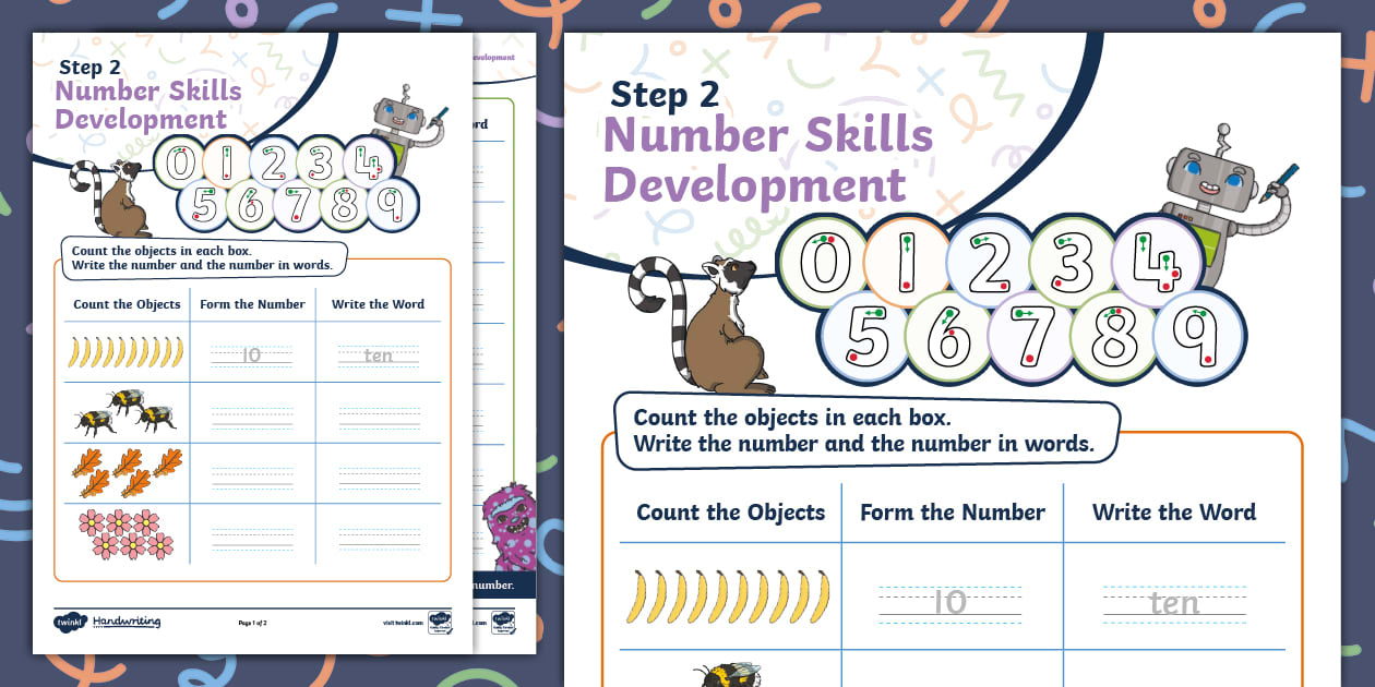 Twinkl Handwriting Scheme: Step 2 Number Skills Development