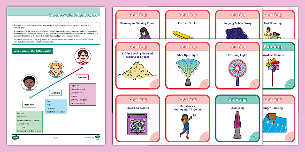 OT: Sensory Diet Flashcards (teacher made) - Twinkl