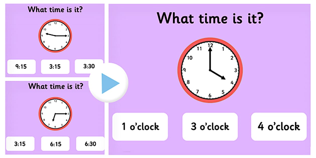 Editable KS1 Clock Matching Games PowerPoint - Twinkl