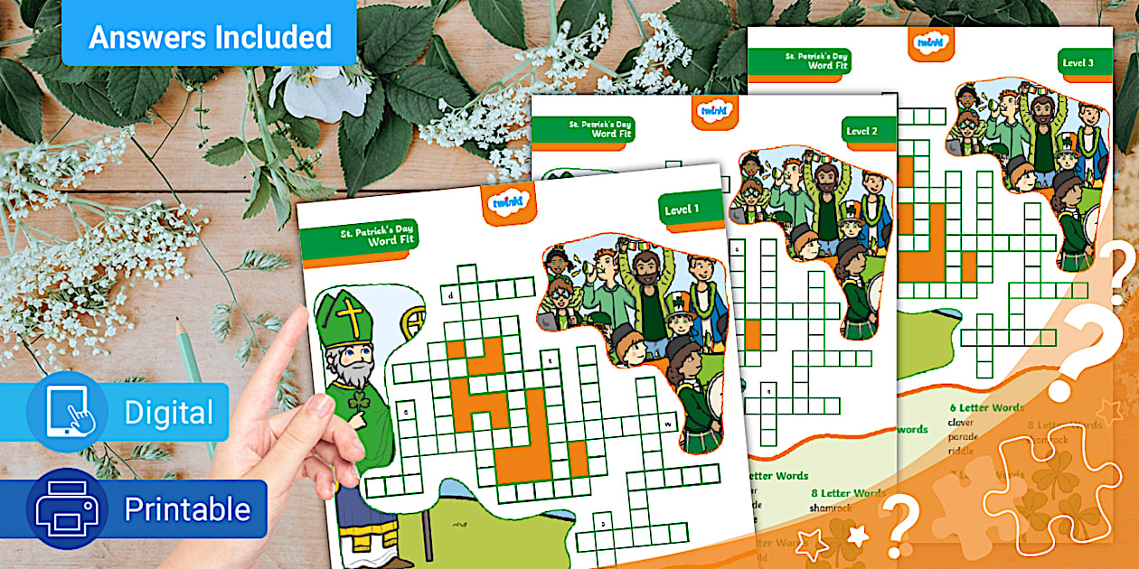 St. Patrick’s Day Word Fit Puzzle - Twinkl - Kids Puzzles
