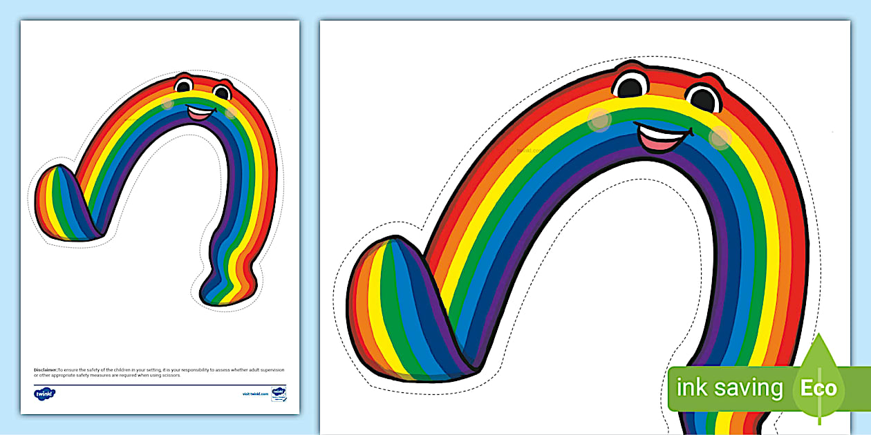Rainbow Character Clip Art Cut-Out (teacher made) - Twinkl
