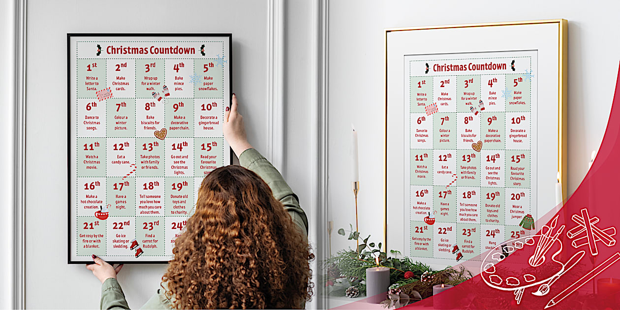 Christmas Countdown Activities Calendar Poster - Twinkl