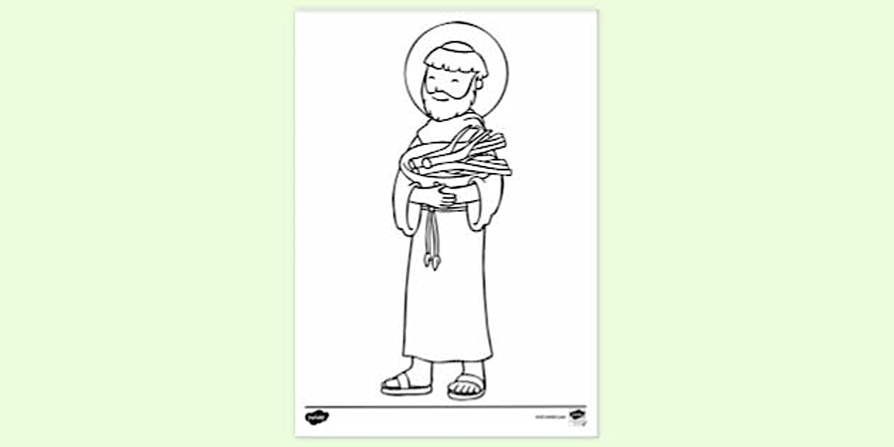David Carrying Basket of Leeks Colouring | Colouring Sheets