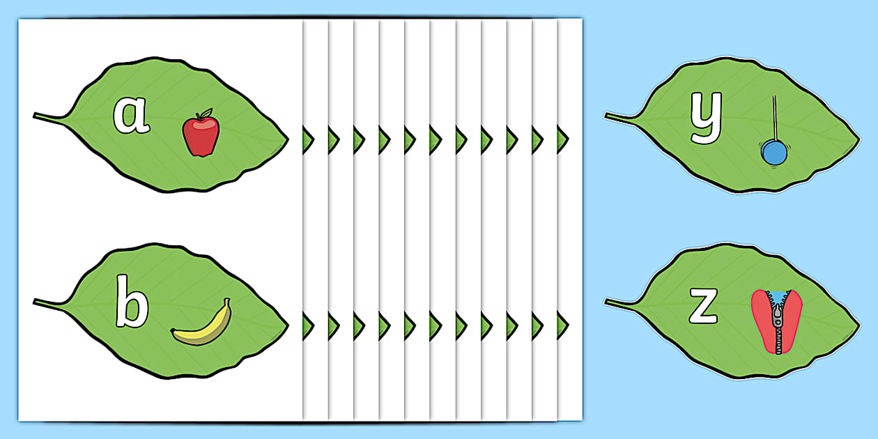 Editable Alphabet on Leaves - Twinkl