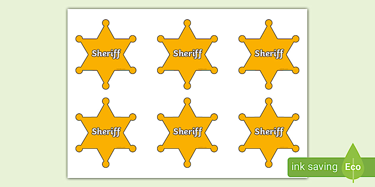 Sheriff Role Play Badge,Sheriff (teacher made) - Twinkl