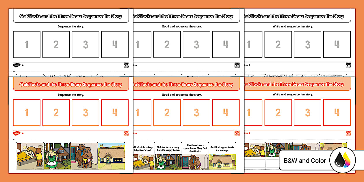 Goldilocks and Three Bears Sequence the Story Differentiated