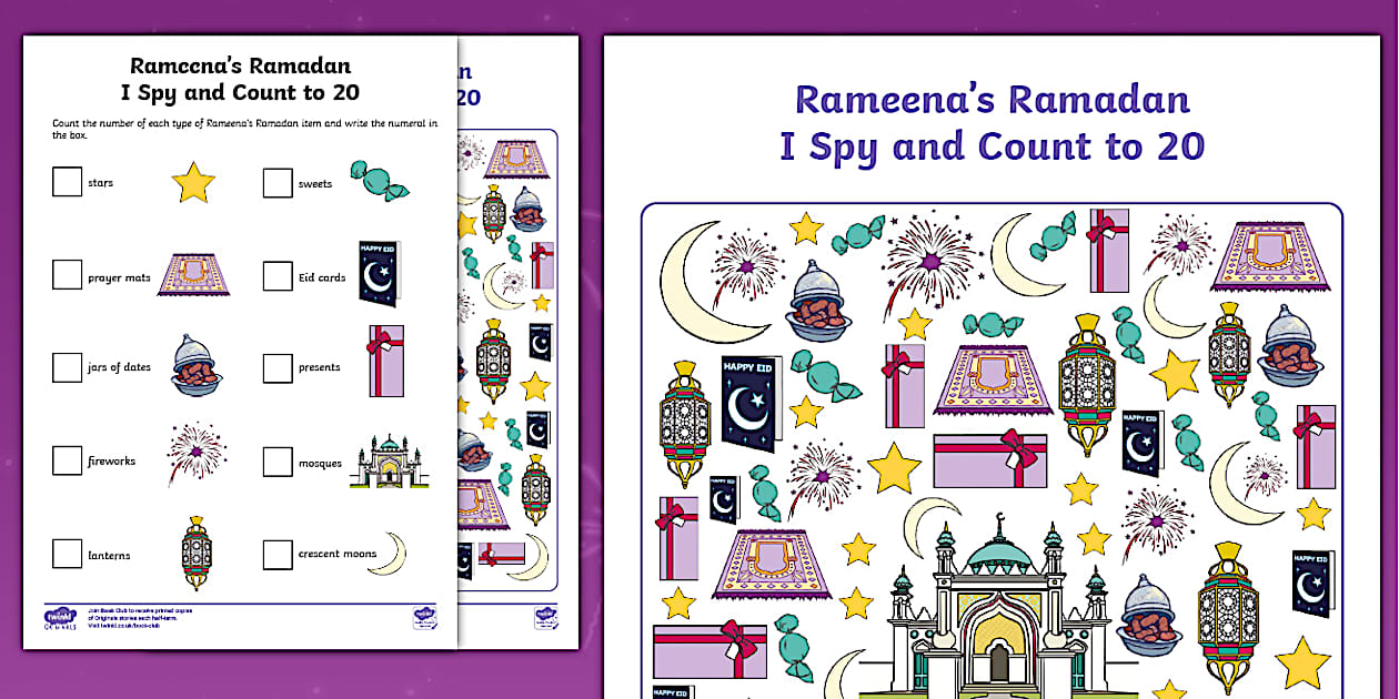 Ramadan Counting to 20 'I-Spy' Activity | Learning Resources