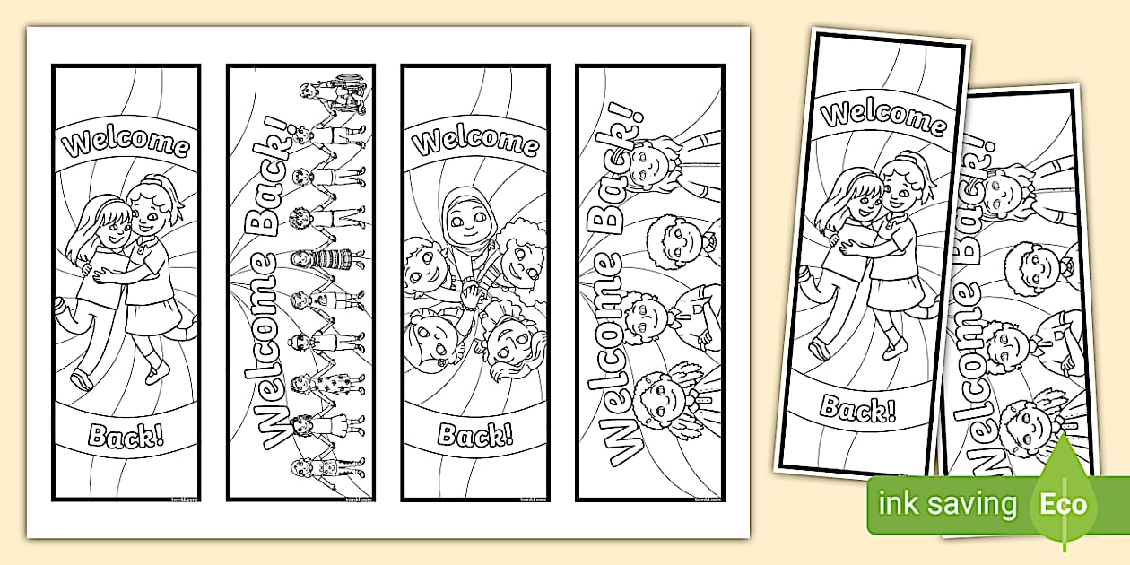 Welcome Back Colouring Bookmarks (teacher made) - Twinkl
