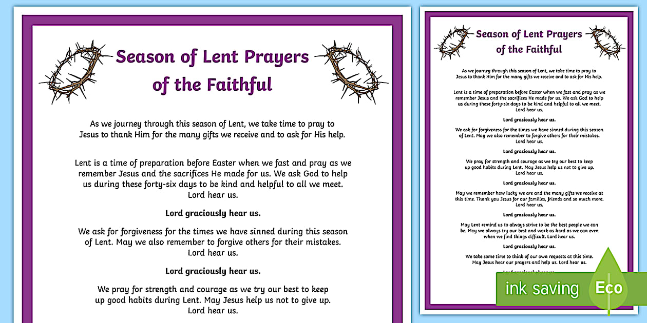 Prayers of the faithful for Ash Wednesday - Religion