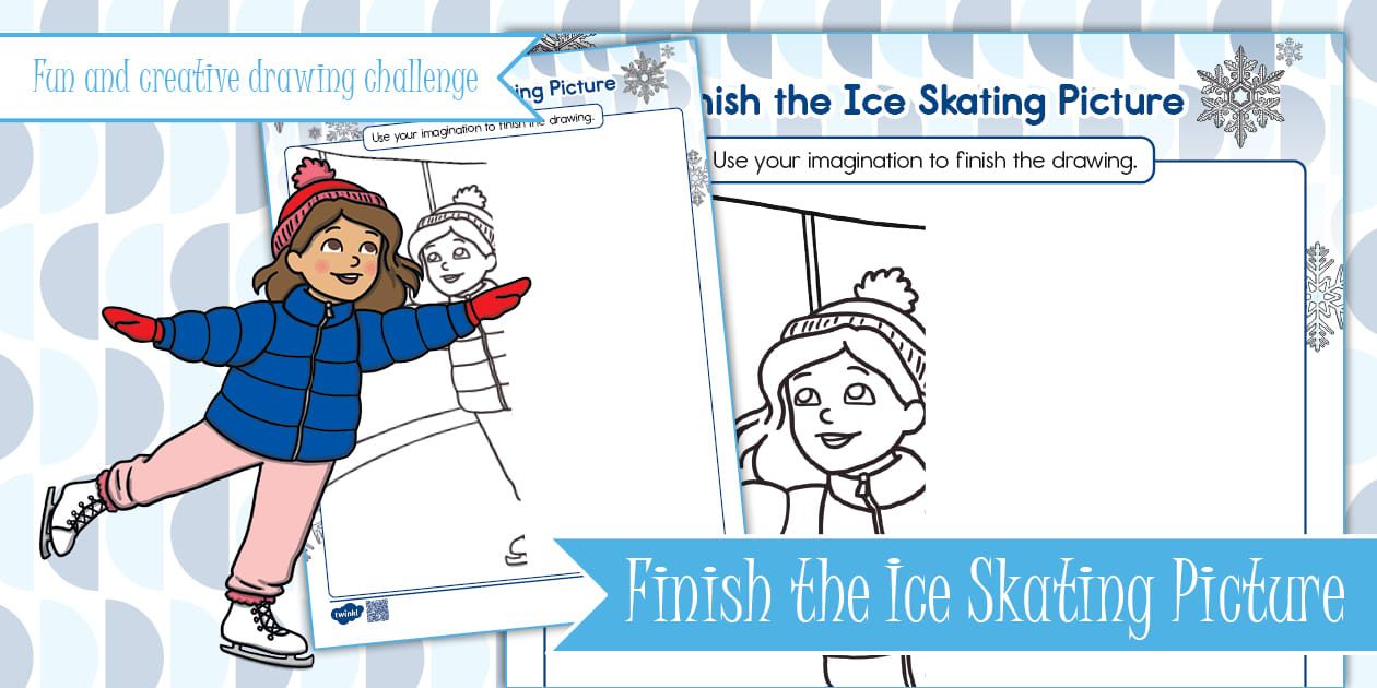 Finish the Ice Skating Picture Worksheet