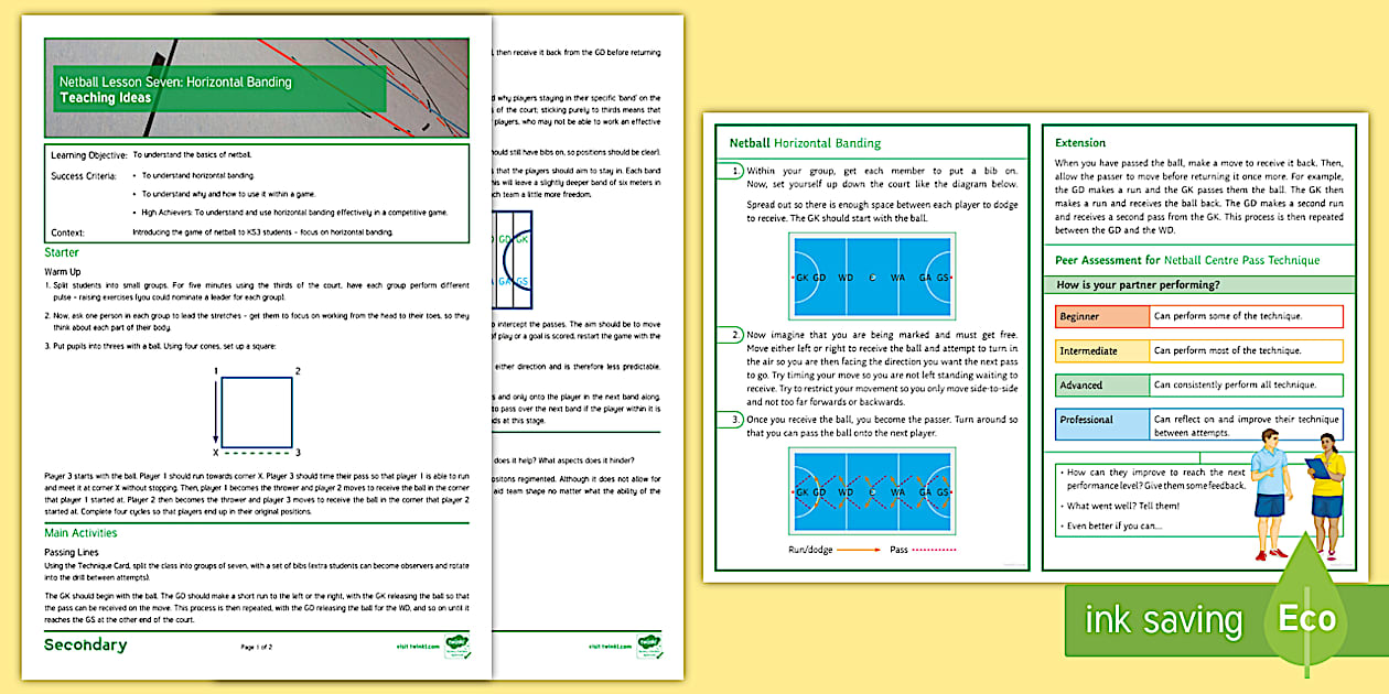 Black and White Netball Lesson 7: Horizontal Banding