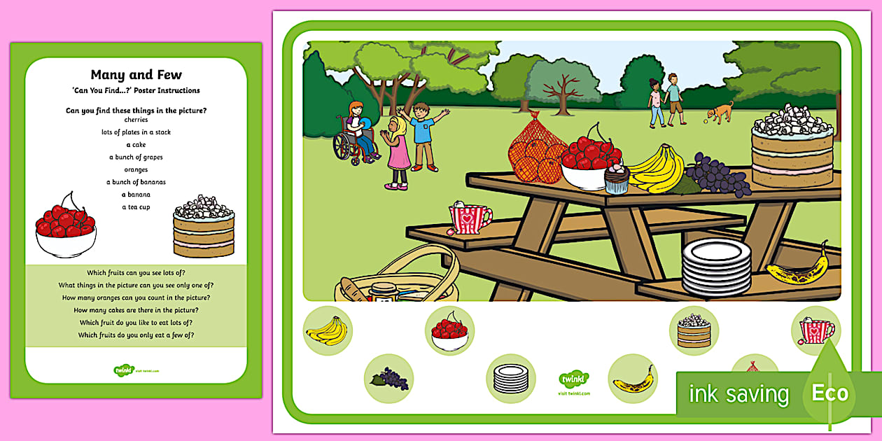 Many and Few Concept Can You Find...? Poster and Prompt Card Pack