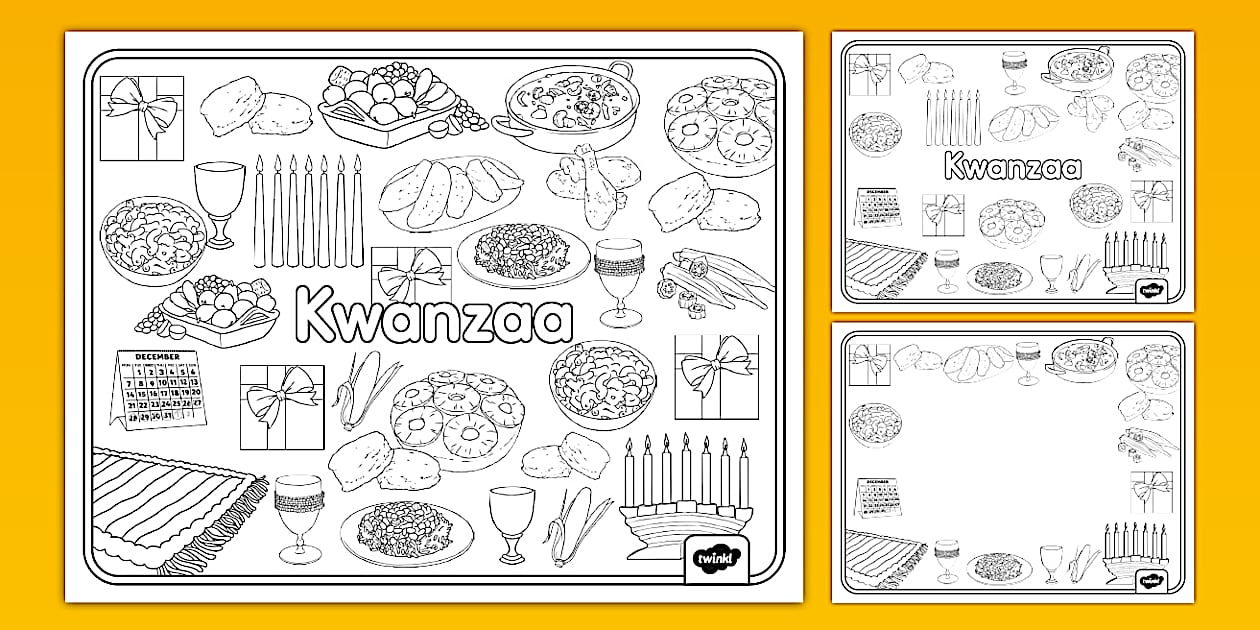 Printable Kwanzaa Coloring Sheet for PreK | Twinkl USA
