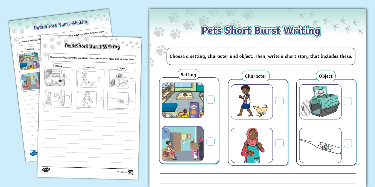 Pets Short Burst Writing Template (profesor hizo) - Twinkl