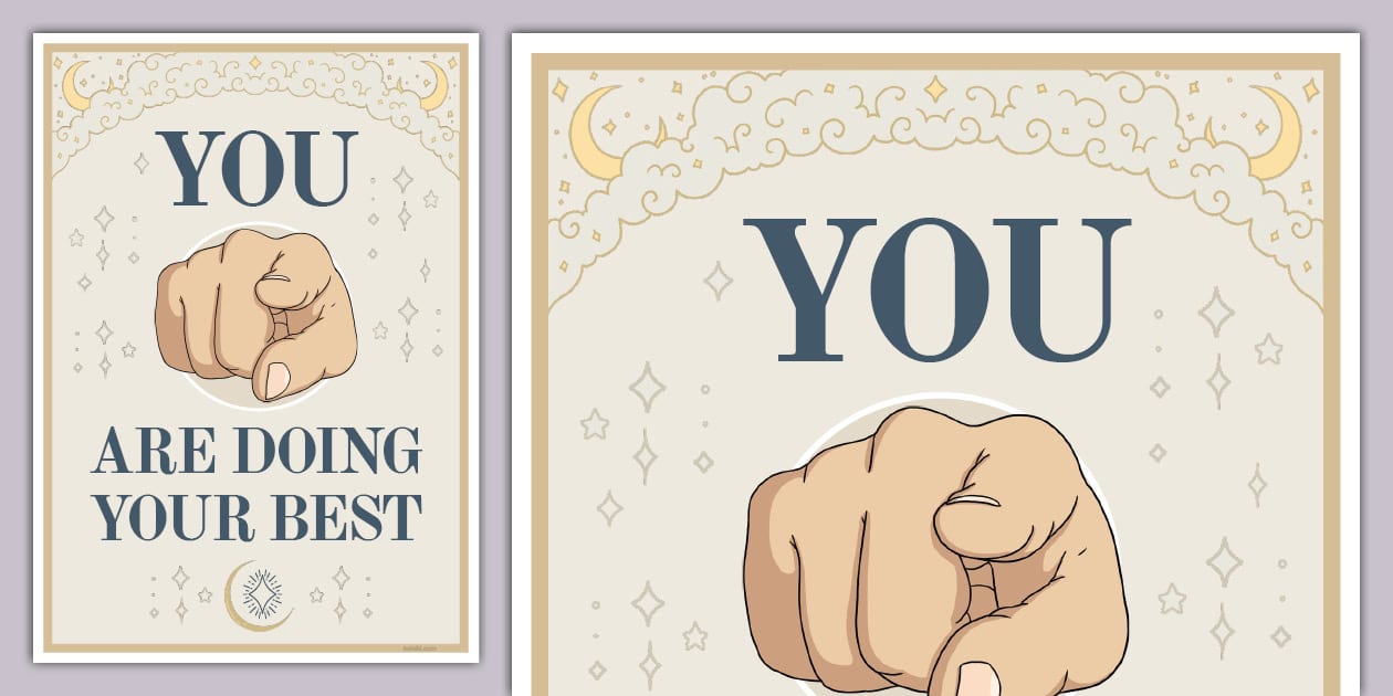 Celestial-Themed You Are Doing Your Best Display Poster