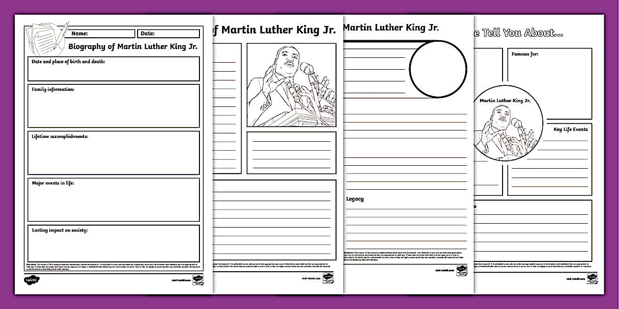 Biography of Martin Luther King Template Pack