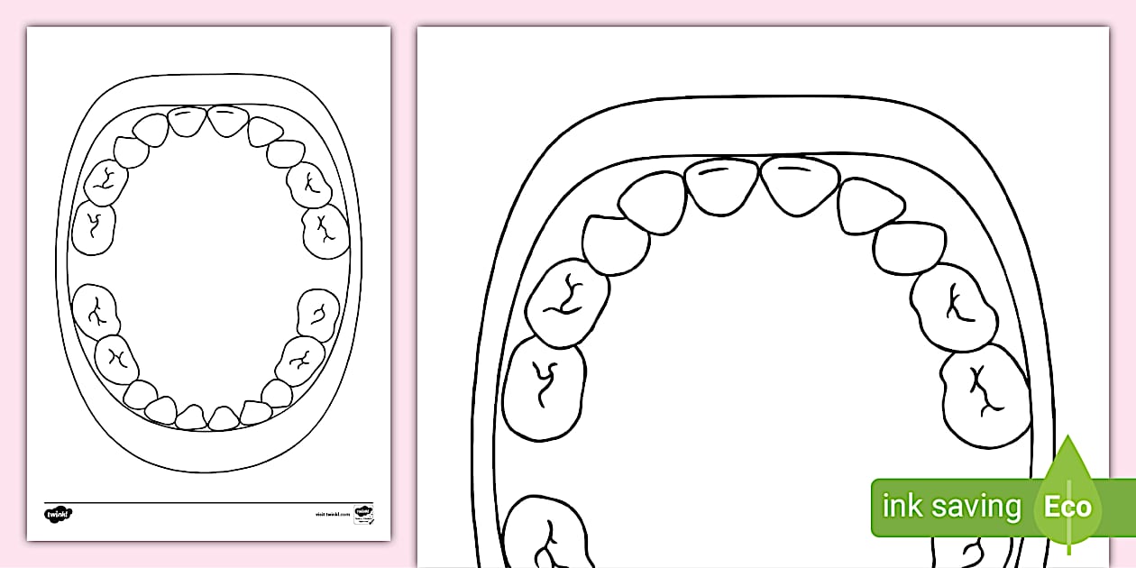 Teeth Colouring Page (teacher made) - Twinkl