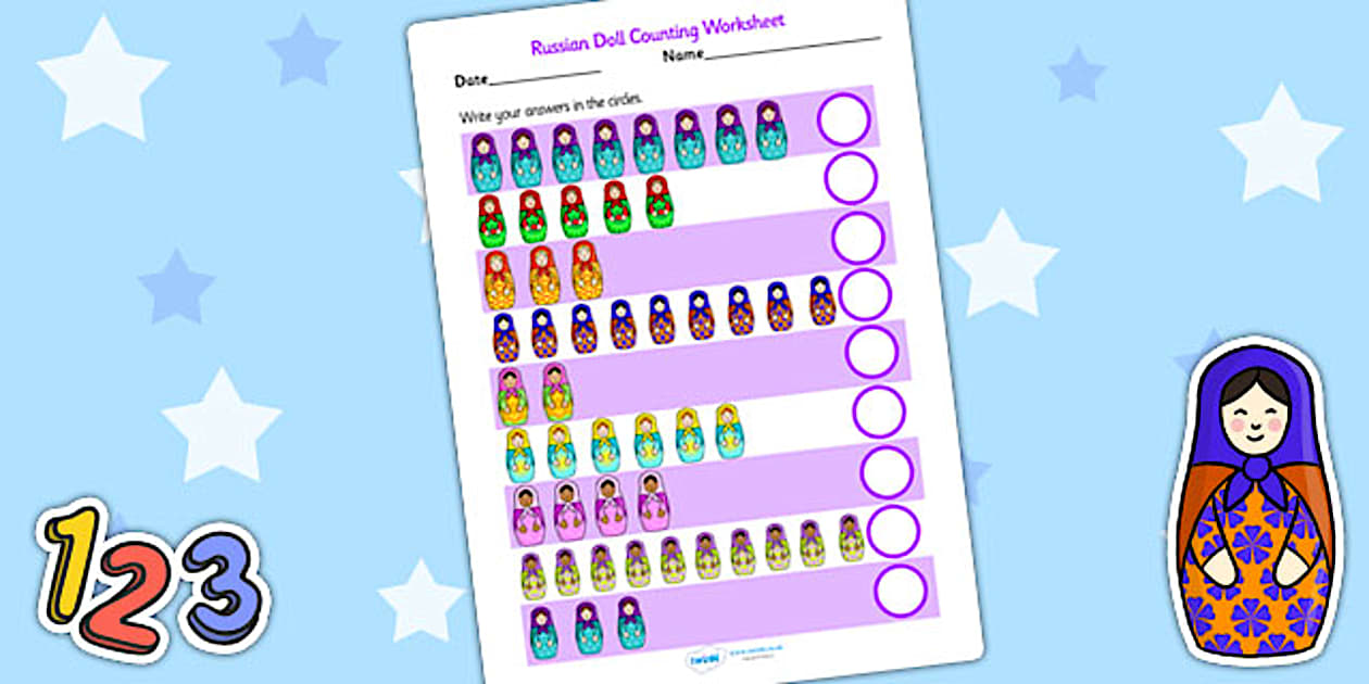 Russian Doll Counting Worksheet / Worksheet (teacher made)