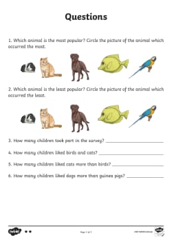 Bar Graphs With Pets Differentiated Worksheet / Worksheets
