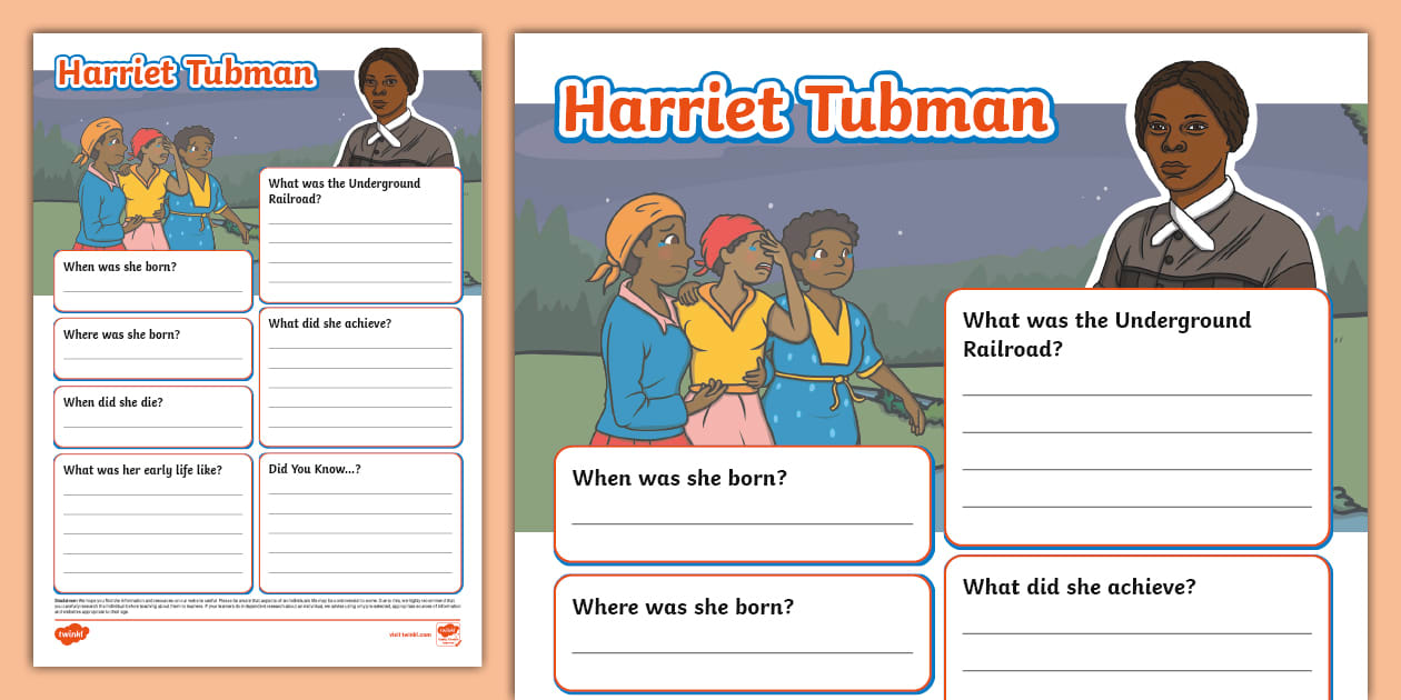 Harriet Tubman Fact File,Harriet Tubman (teacher made)