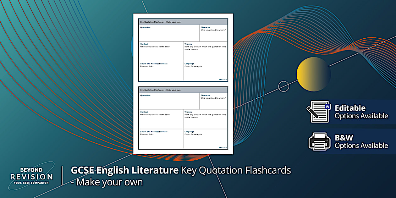 Make Your Own English Literature Flashcards | Beyond
