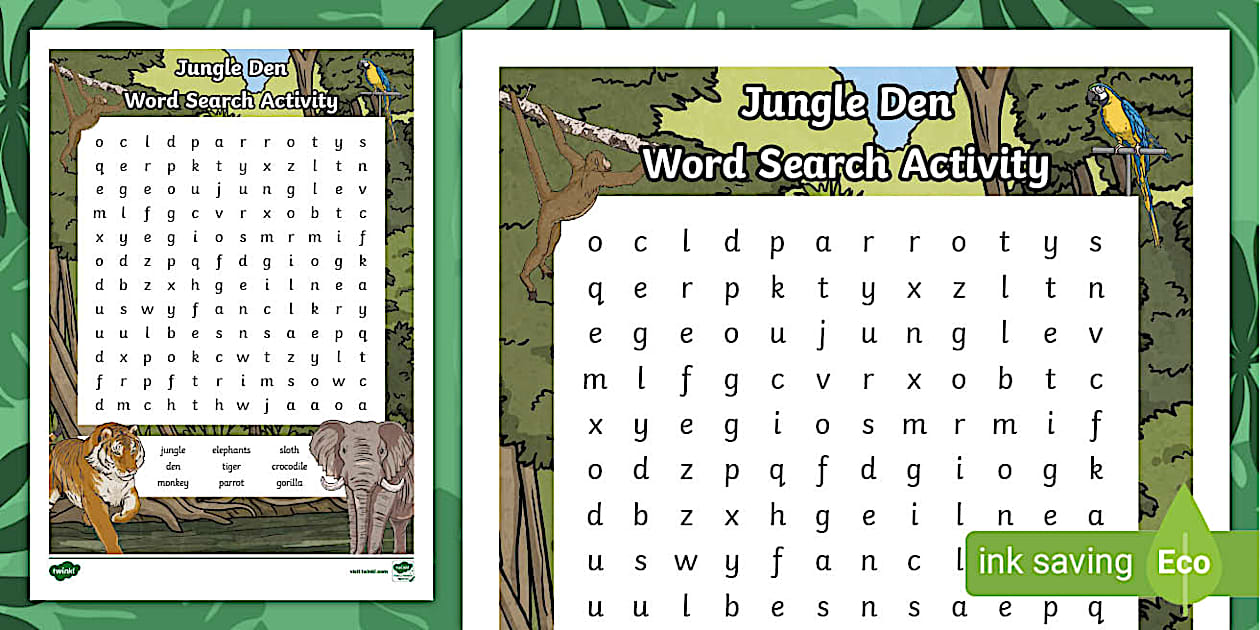 Jungle Den Word Search Activity | Twinkl Resources - Twinkl