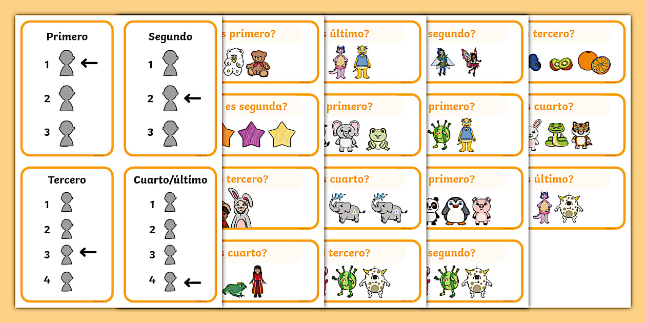 Tarjetas: Números ordinales (Teacher-Made) - Twinkl