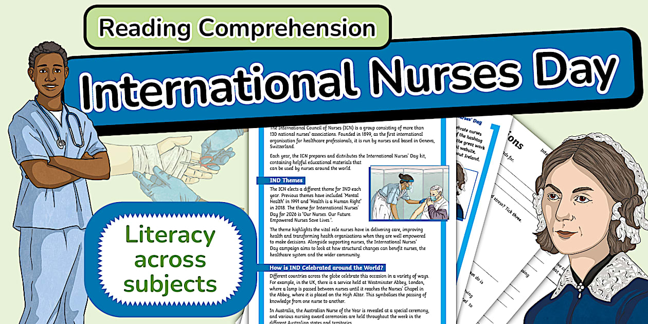 International Nurses Day Reading Comprehension Activity for Ages 9-11