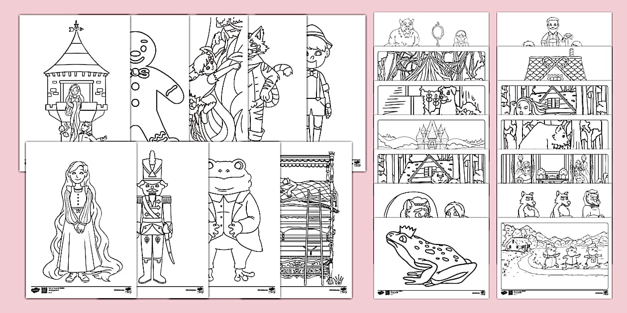 Traditional Tales Colouring Pictures (teacher made) - Twinkl