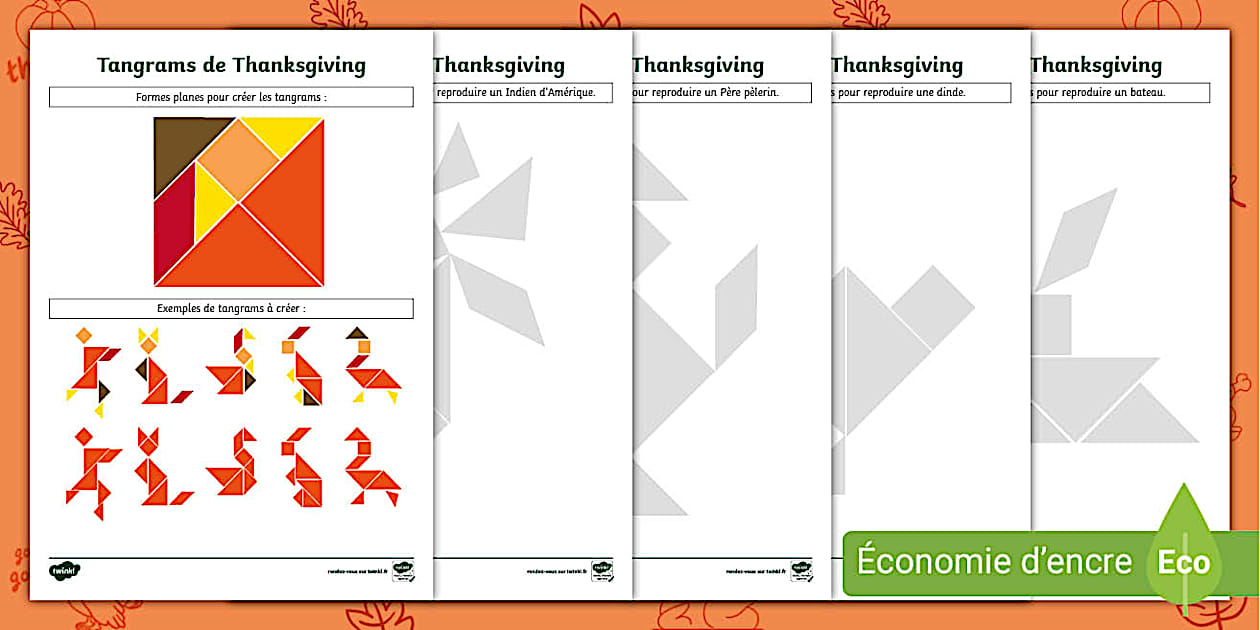 Tangrams de Thanksgiving