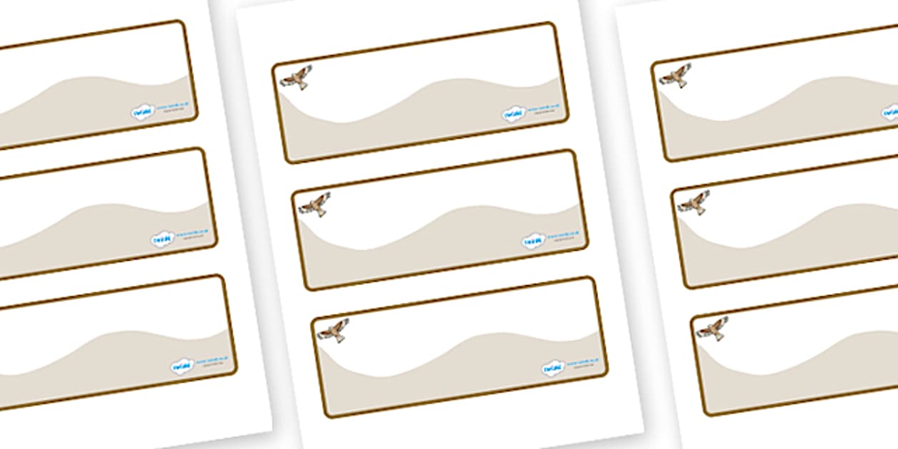 Red Kite Themed Editable Drawer-Peg-Name Labels (Colourful)