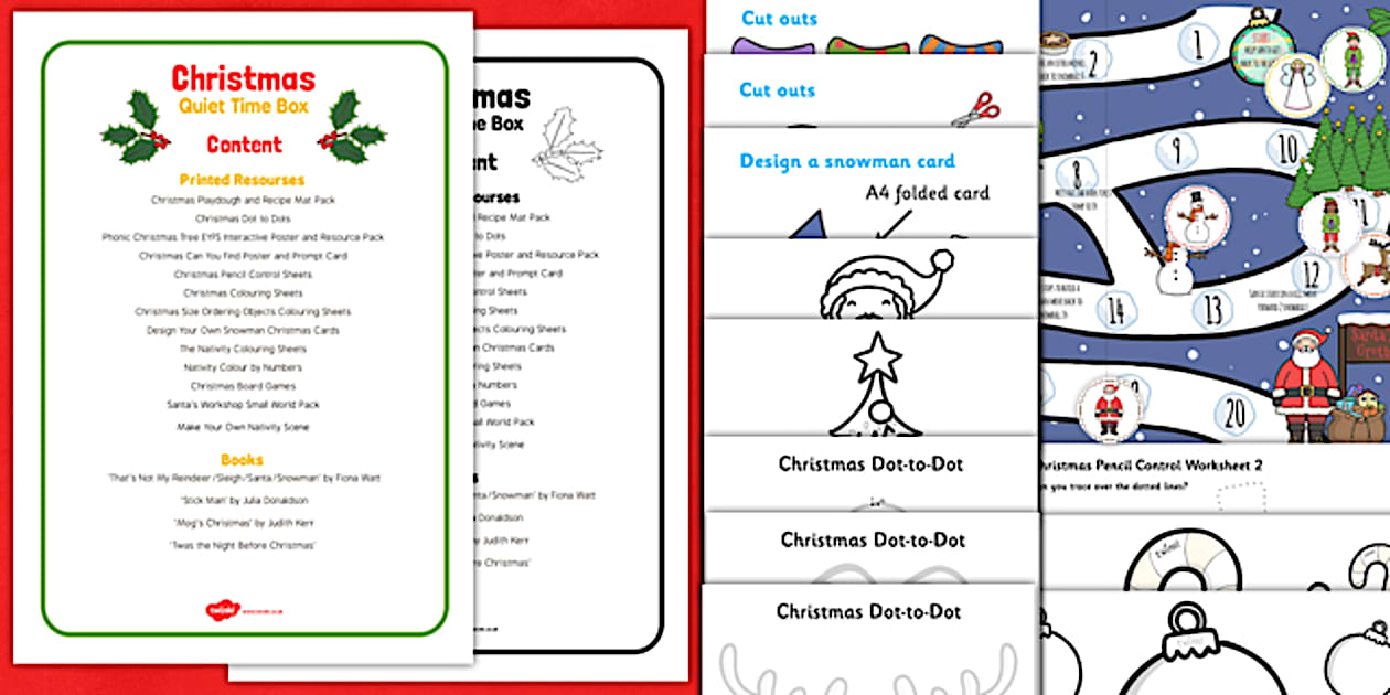 Christmas Quiet Time Activities Box (teacher made) - Twinkl