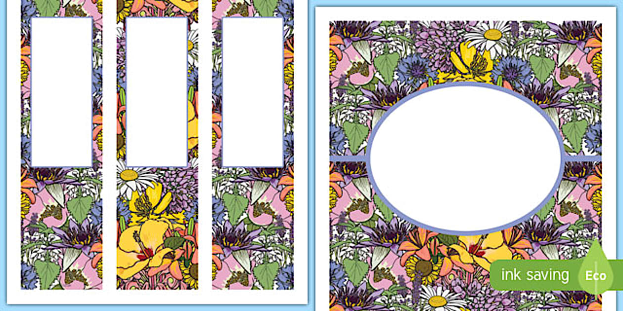 Floral Binder Cover (Teacher-Made) - Twinkl