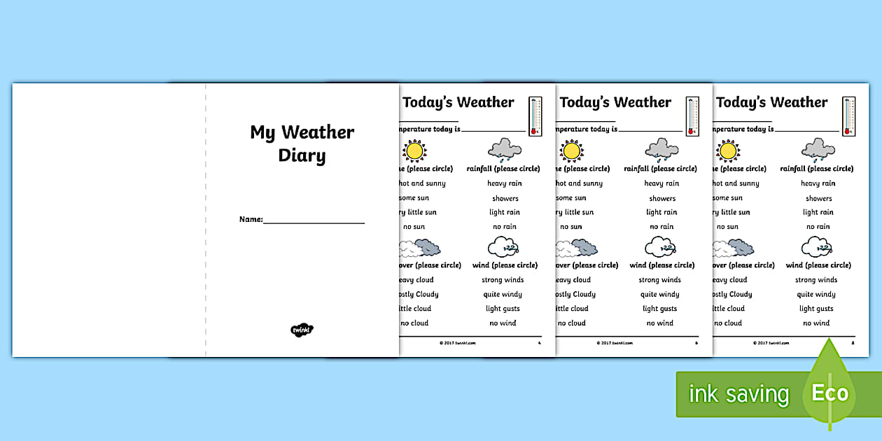Weather Diary Templates - F-2 - Earth and Space Sciences