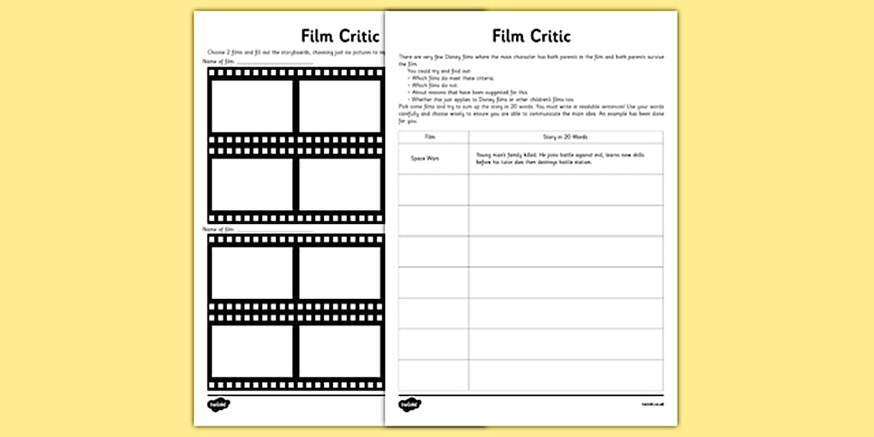 Editable Film Synopsis Worksheet (teacher made) - Twinkl