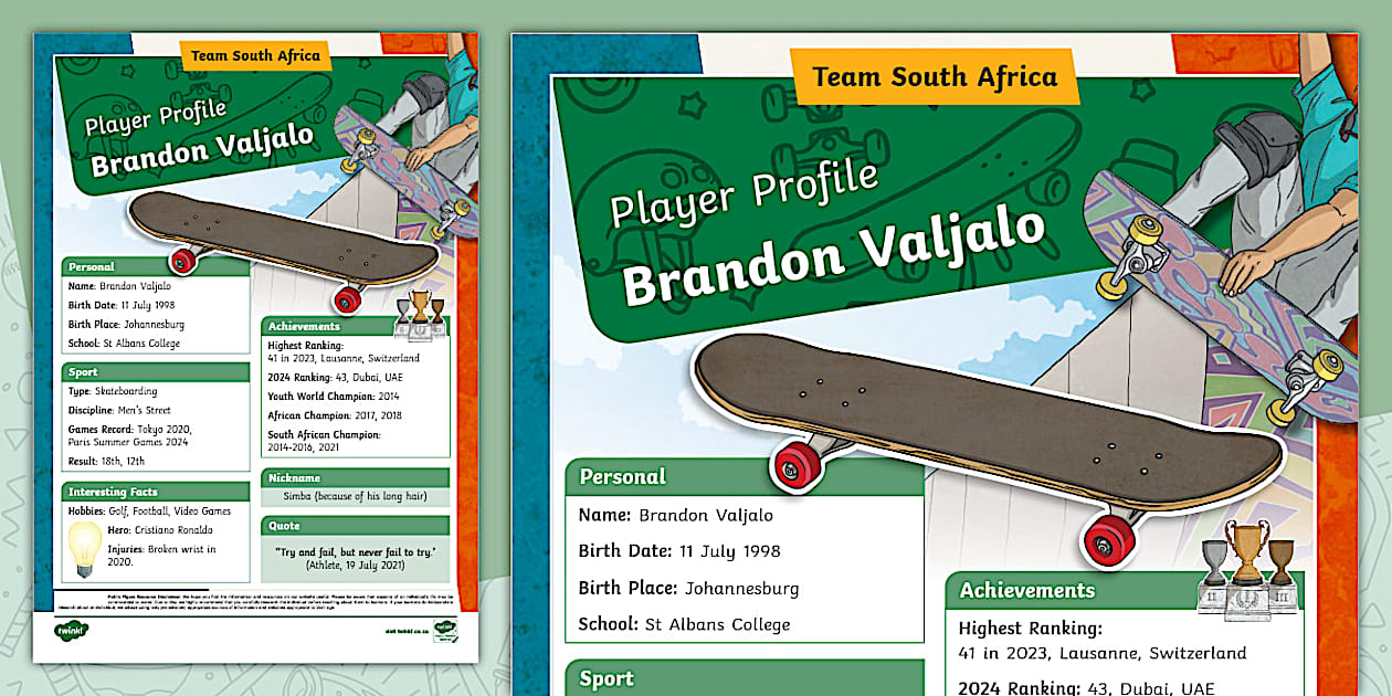 PSG24: Player Profile: Fact File: Brandon Valjalo - Twinkl